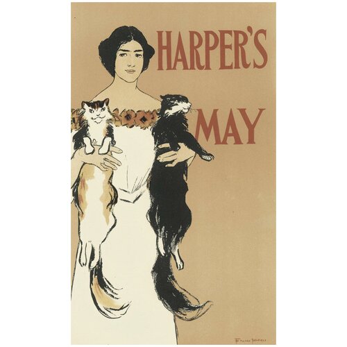 Постер / Плакат / Картина Рекламный плакат - Harpers May 90х120 см в подарочном тубусе