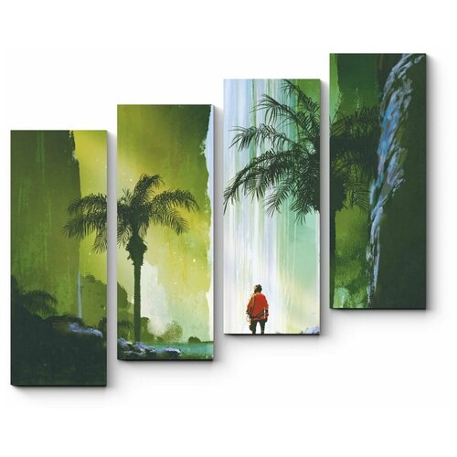 Модульная картина Тропический водопад170x147