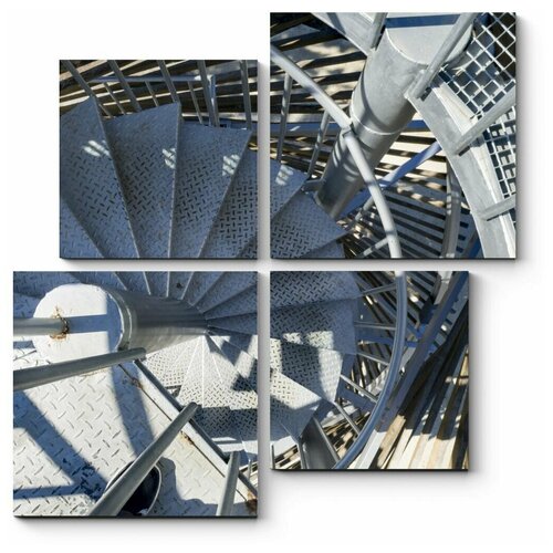 Модульная картина Металлическая винтовая лестница90x90