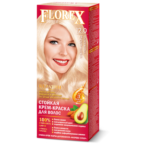 Florex Florex Super стойкая крем-краска, 12.0 Ультраблонд