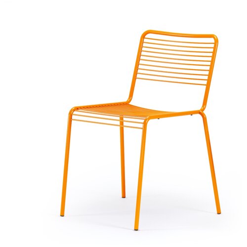ArtCraft / Дизайнерский стул на металлокаркасе Cast оранжевого цвета, металлические стулья для кухни, кафе, ресторана, садовый стул уличный