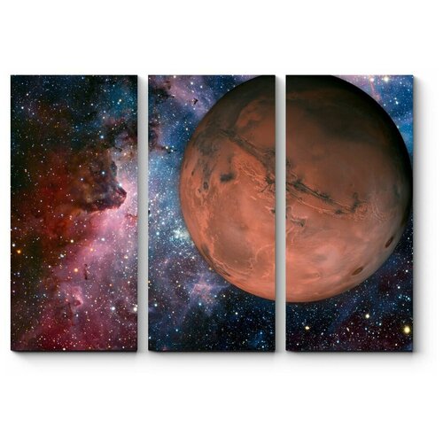 Модульная картина Марс и Вселенная 130x93
