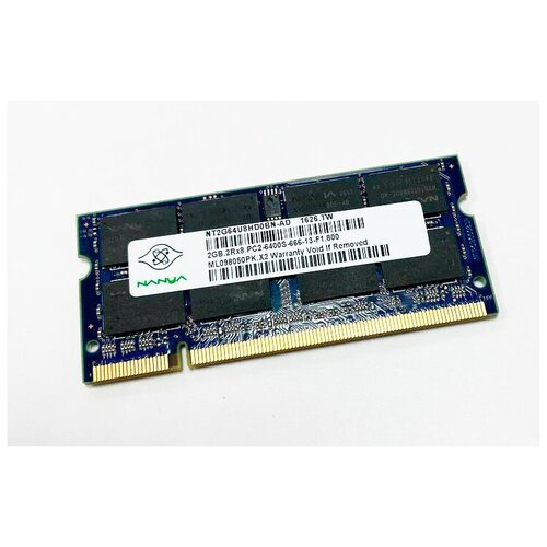 Оперативная память DDR2 2Gb 800 Mhz Nanya NT2G64U8HD0BN-AD PC2-6400 So-Dimm для ноутбука