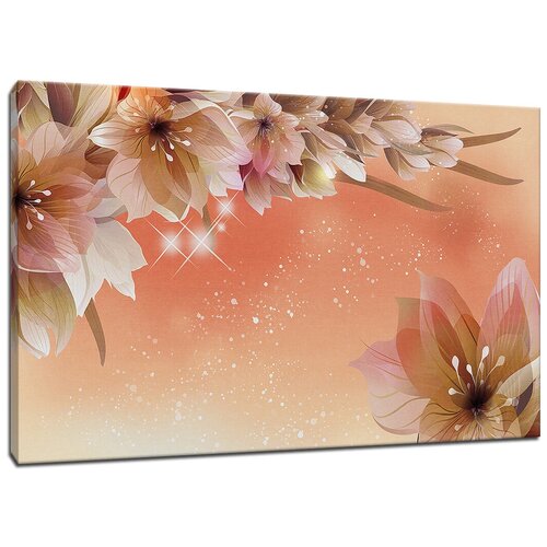 Картина Уютная стена "3D нежные цветущие лилии" 100х60 см