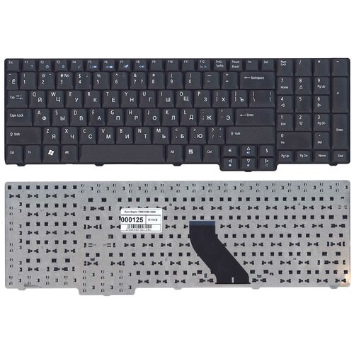 Клавиатура для ноутбука Acer TravelMate 7510 русская, черная матовая (короткий шлейф)