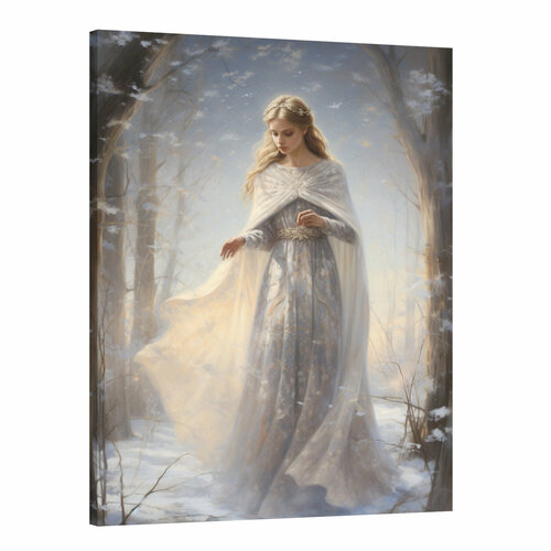 Интерьерная картина 50х70 "Имболк: волшебство снежной зари"