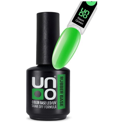 UNO Базовое покрытие Neon Color Rubber Base, neon green, 12 мл, 12 г