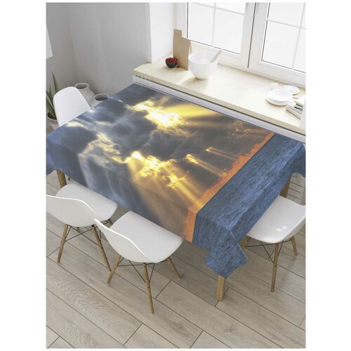 Скатерть прямоугольная JoyArty на кухонный стол "Чарующий закат" из оксфорда, 120x145 см