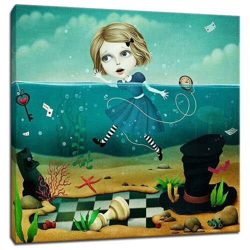 Картина Уютная стена "Водный путь - Алиса в Стране чудес" 70х60 см