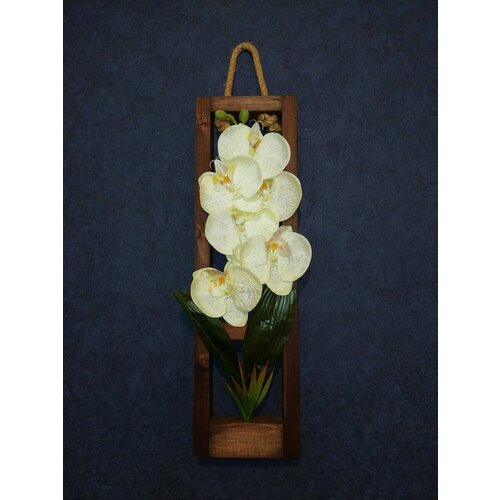 Искусственные Цветы Орхидея в Рамке Панно Картина Декор