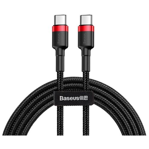 Кабель Baseus Cafule USB Type-C - USB Type-C, 2 м, 1 шт., черный/красный