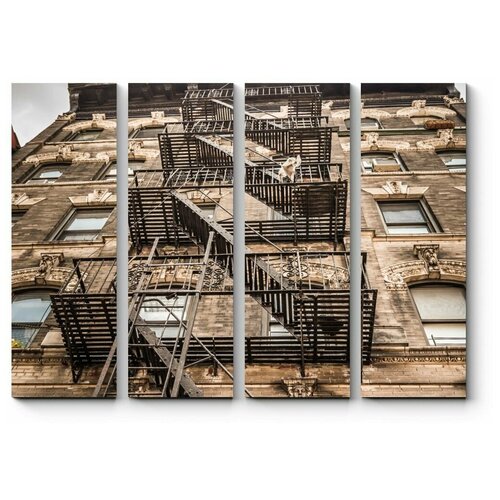 Модульная картина Пожарная лестница в Нью-Йорке70x53