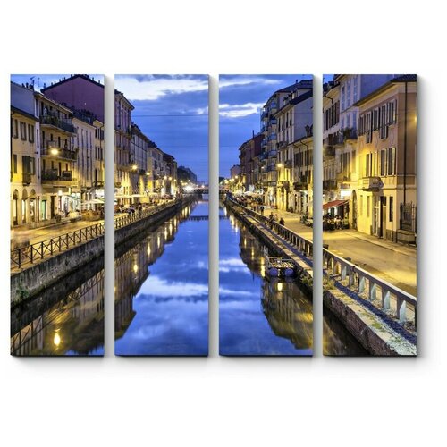 Модульная картина Зеркальная гладь Большого Миланского канала 180x135