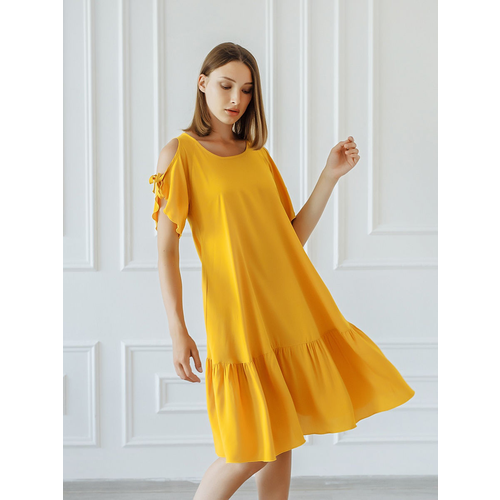 Платье Совушка Трикотаж, размер 56, желтый