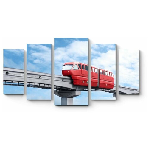 Модульная картина Красный монорельсовый поезд170x94