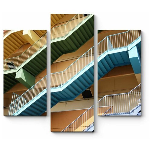 Модульная картина Цветные лестницы90x81