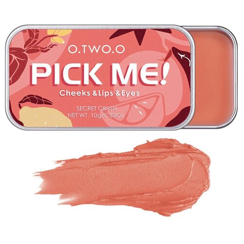 O.TWO.O Pick Me! Палитра для макияжа 3 в 1 (помада, румяна для лица и тени для век), оттенок 01 light