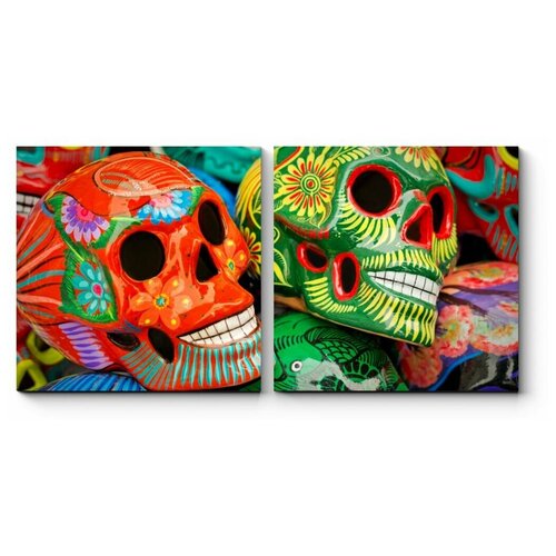 Модульная картина Символ смерти. Краски Мексики. 110x55