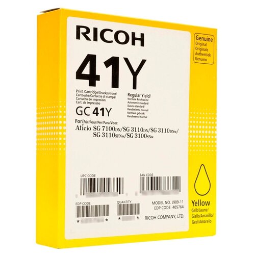 Картридж Ricoh GC 41Y, 2200 стр, желтый