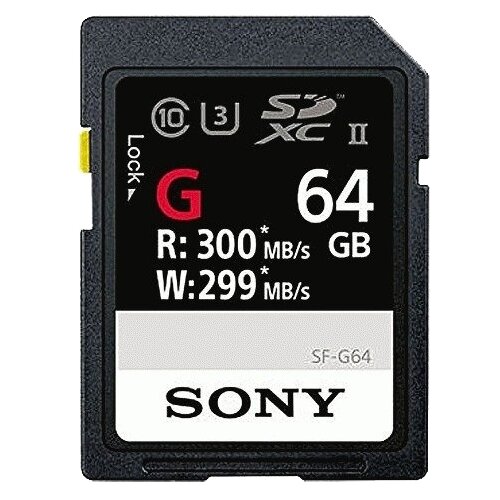 Карта памяти Sony CFast 2.0 64 ГБ, R/W 300/299 МБ/с, черный