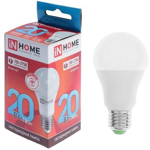 Светодиодные INhome Лампа светодиодная IN HOME LED-A60-VC, Е27, 20 Вт, 230 В, 4000 К, 1900 Лм