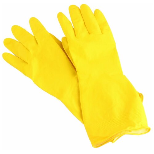 Перчатки Aviora хозяйственные резиновые, 1 пара, размер XL, цвет желтый