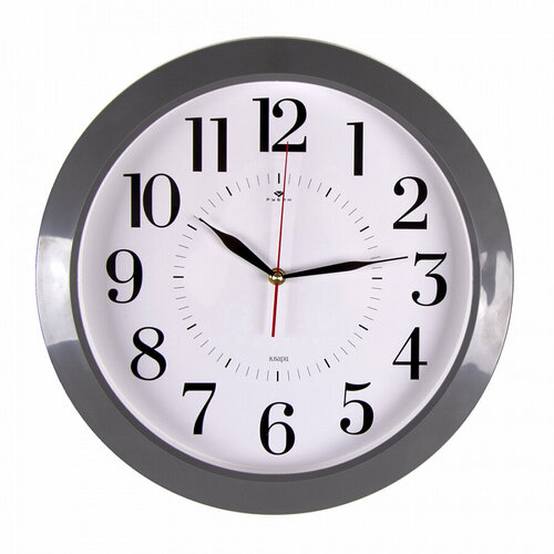 Часы настенные Рубин круглые 38,5 см, корпус серый "Классика" (3960-108)