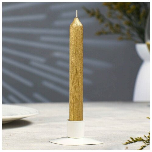 Свеча античная "Винтаж", 17х1,8 см, лакированная золотой металлик