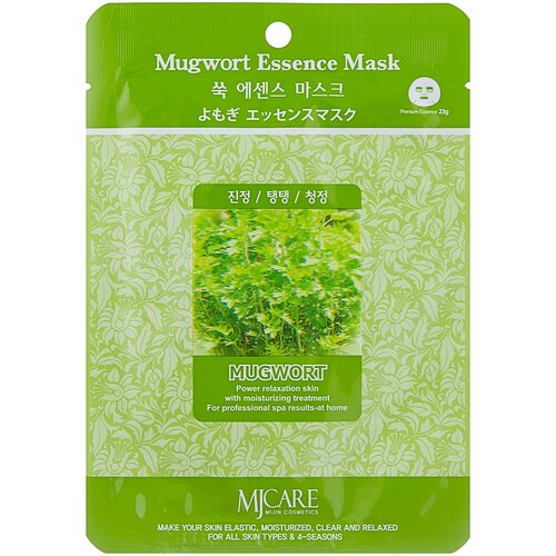 MIJIN Cosmetics тканевая маска Mugwort Essence с полынью, 23 г, 23 мл