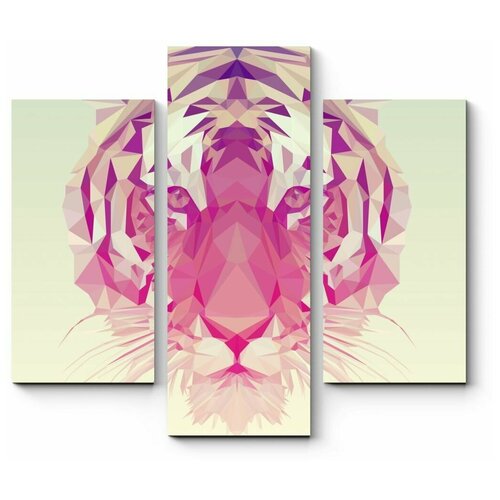 Модульная картина Многогранный тигр 80x72
