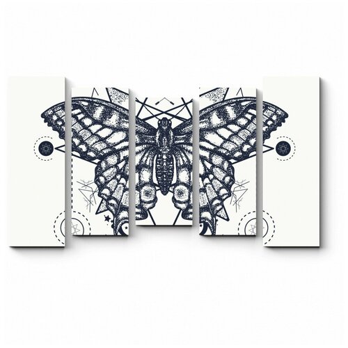 Модульная картина Эскиз бабочки 140x84