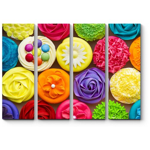 Модульная картина Разноцветные капкейки 170x128