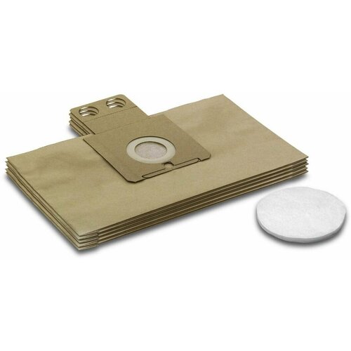Фильтр-мешки, 5 шт, бумажные, для моделей пылесосов Karcher серии (RC 3000, RC 4000) 6.904-257
