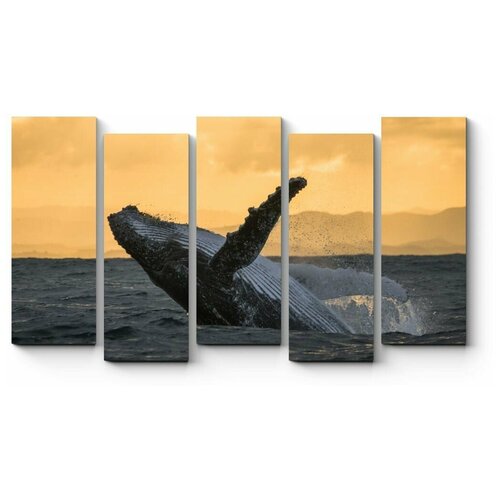 Модульная картина Величественный кит 120x69