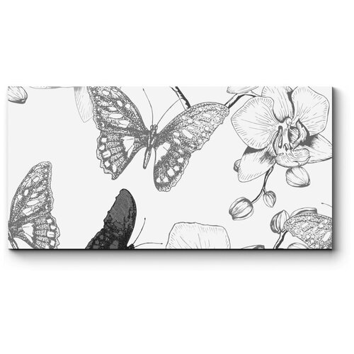 Модульная картина А бабочкам снятся цветы. 130x65