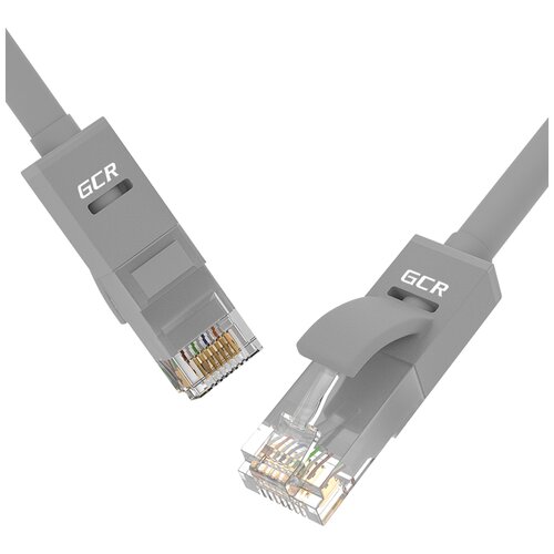 Патч-корд для интернета UTP GCR 10 Гбит/с кат 6 RJ45M серый 0.5м