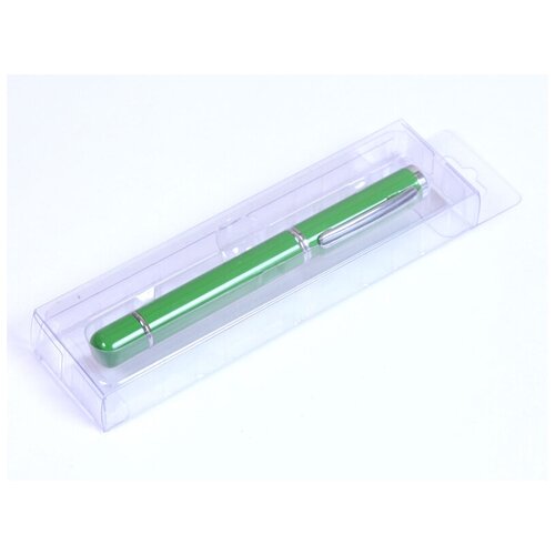 Флешка в виде металлической ручки с мини чипом (16 Гб / GB USB 2.0 Зеленый/Green 366 под логотип корпоративный подарок крупным и мелким оптом)