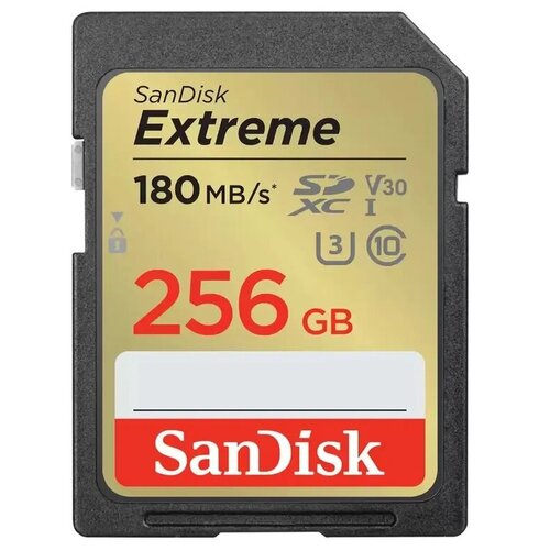 Карта памяти SanDisk Extreme SDXC Class 10 UHS-I U3 V30 180MB/s 256 GB