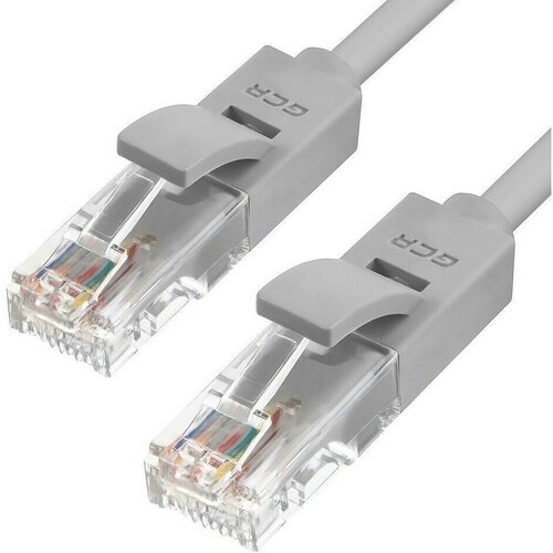 GCR Патч-корд прямой 14.0m UTP кат.5e, серый, 24 AWG, литой, ethernet high speed 1 Гбит/с, RJ45, T568B