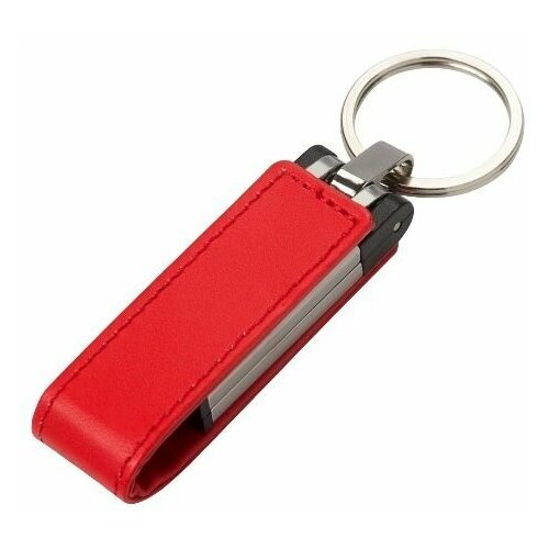 Подарочная флешка кожаная узкая на магните красная, оригинальный сувенирный USB-накопитель 4GB