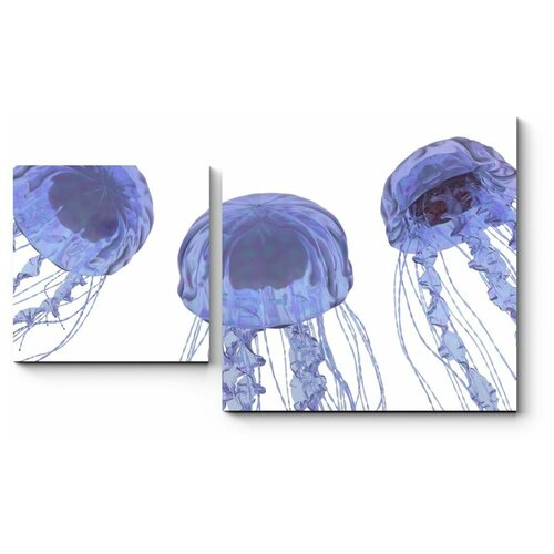 Модульная картина Пара голубоватых медуз110x66