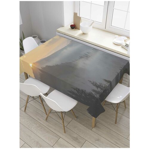 Скатерть прямоугольная JoyArty на кухонный стол "Тяжелый туман" из оксфорда, 120x145 см
