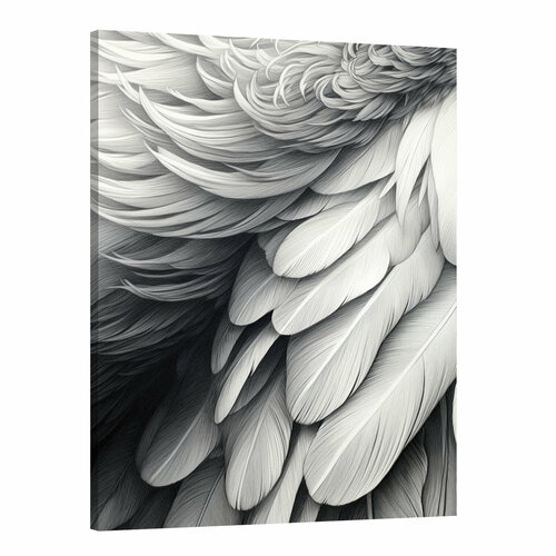 Интерьерная картина 50х70 "Игра света и тени: попугай в сказочной глубине"