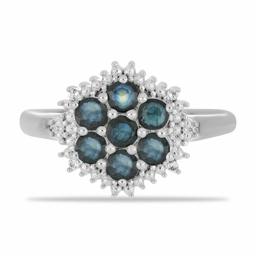 Кольцо, серебро, 925 проба, синий