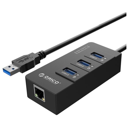 USB-концентратор  ORICO HR01-U3, разъемов: 3, черный