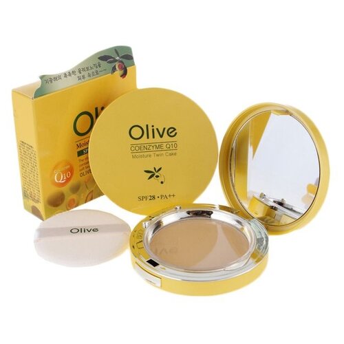 Enough Пудра компактная Olive Coenzyme Q10 Moisture Twin Cake SPF28/PA++ 13 20 г