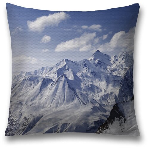 Наволочка декоративная на молнии, чехол на подушку JoyArty "Непреодолимые горы" 45х45 см
