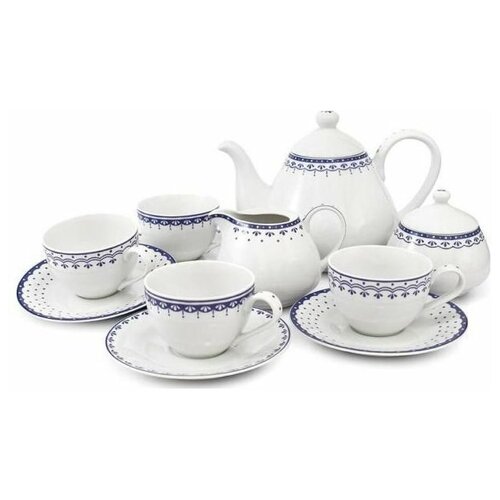 Чайный сервиз на 4 персоны 11 предметов Leander "Hyggelyne /Синие узоры" / 158500
