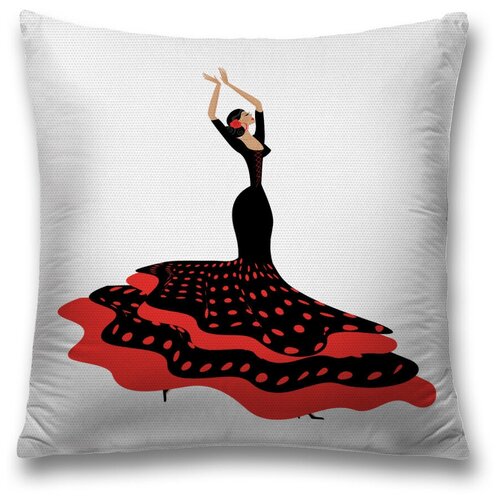 Наволочка декоративная на молнии, чехол на подушку JoyArty "Испанский танец" 45х45 см