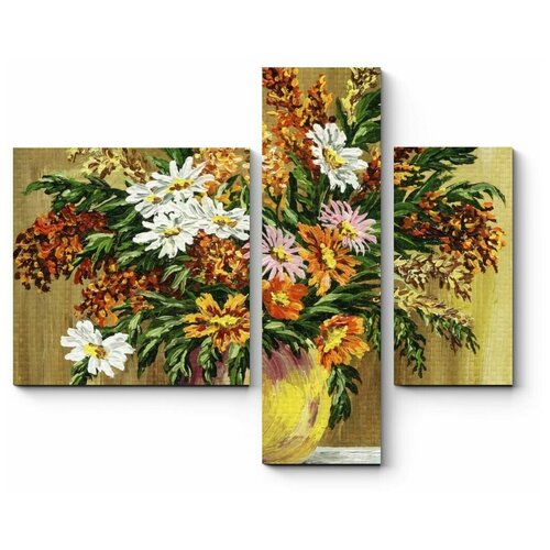 Модульная картина Букет из полевых цветов130x107